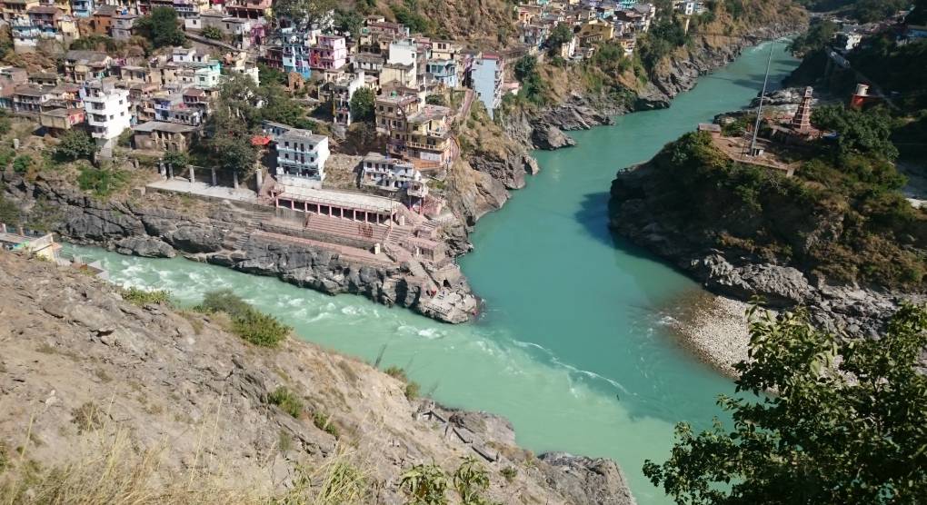 Devprayag Sangam - Confluence of river Alaknanda & Bhagirathi